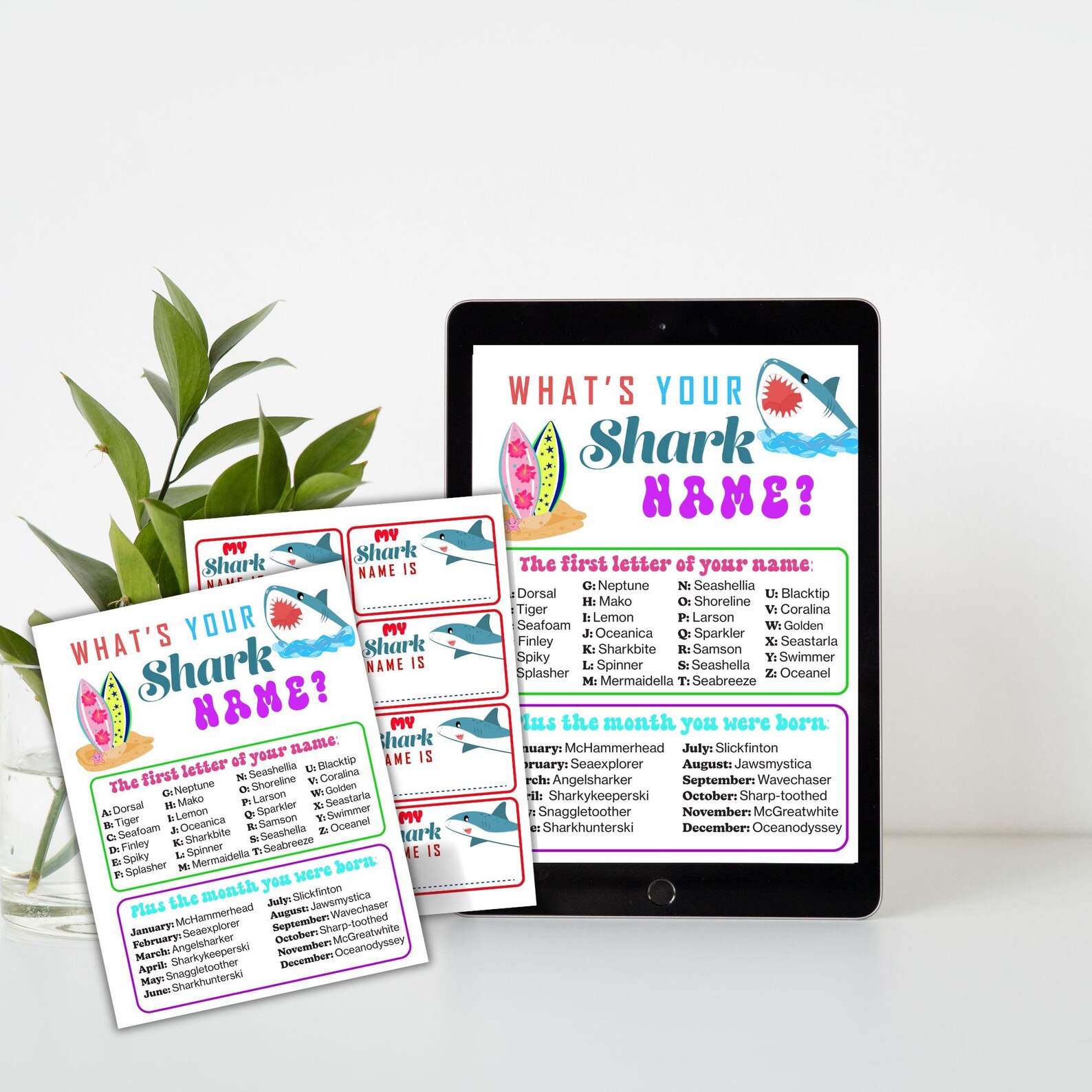 What's Your Shark Name Game Classroom Activities Beach Activities for ...