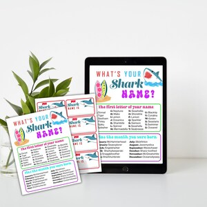 What's Your Shark Name Game Classroom Activities Beach Activities for ...