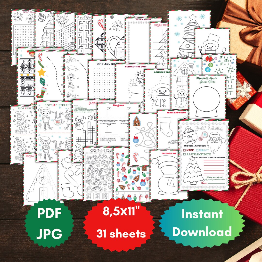 Printable Christmas Activities Sheets, Santa Letter, Coloring Pages ...
