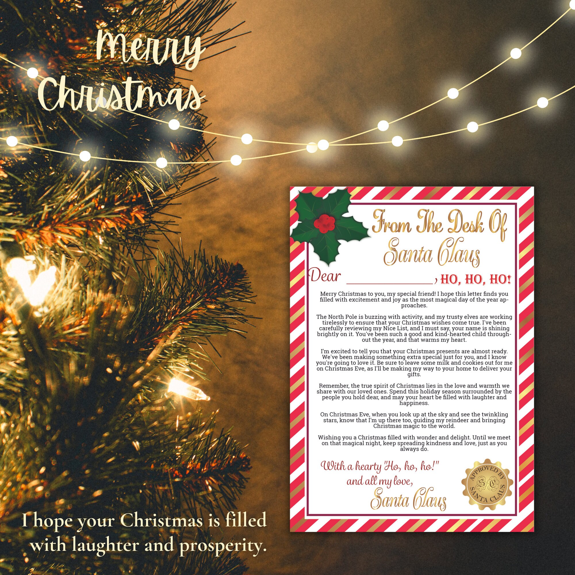 Letter to Santa, Letter From Santa Reply Template, Blank Letter ...