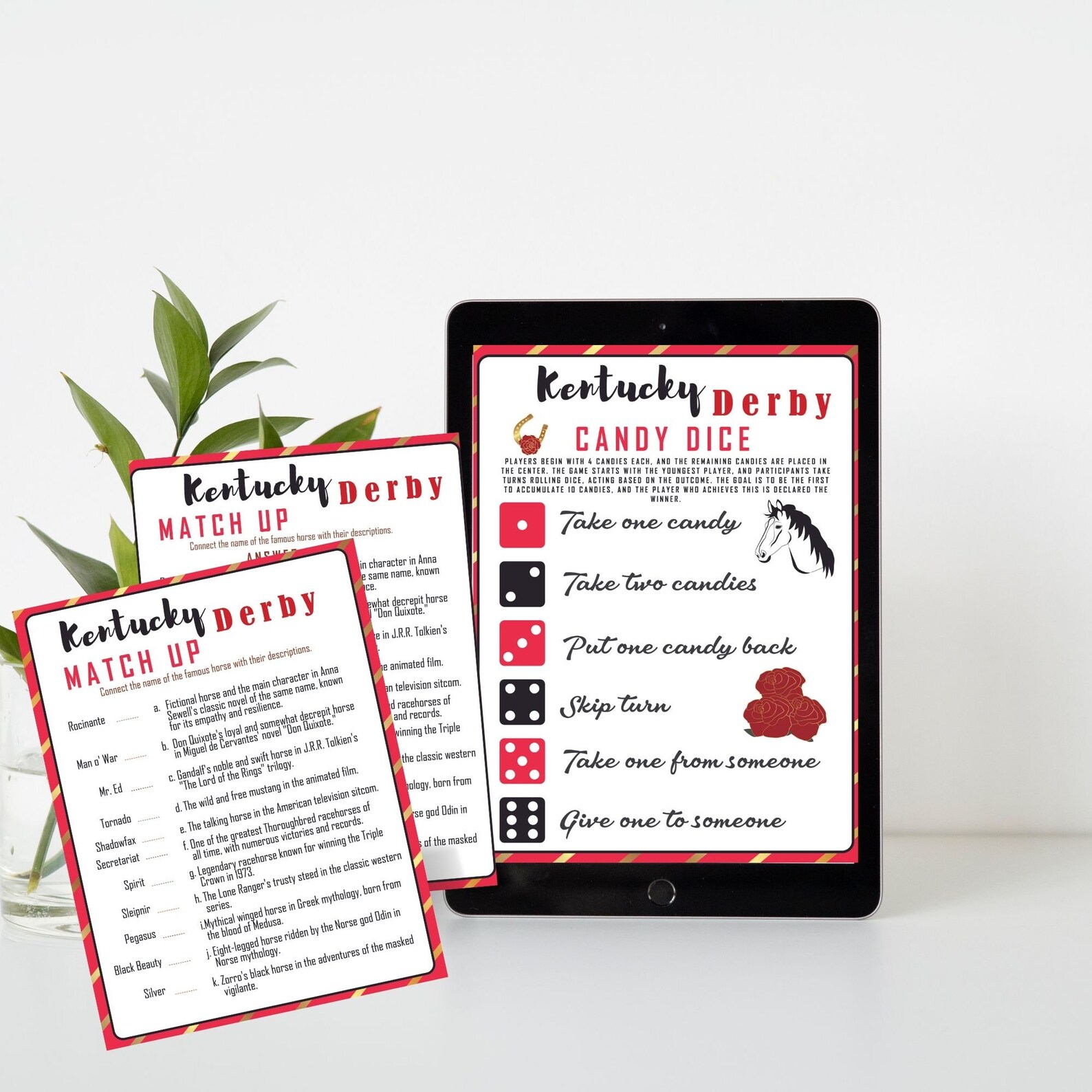 Kentucky Derby Game Bundle Horse Trivia Activities for Kids Teens Adult ...