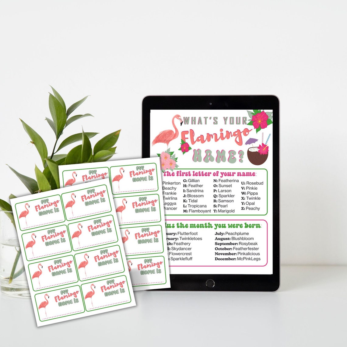 What's Your Flamingo Name Game, Name Generator Sign, Summer Activity ...