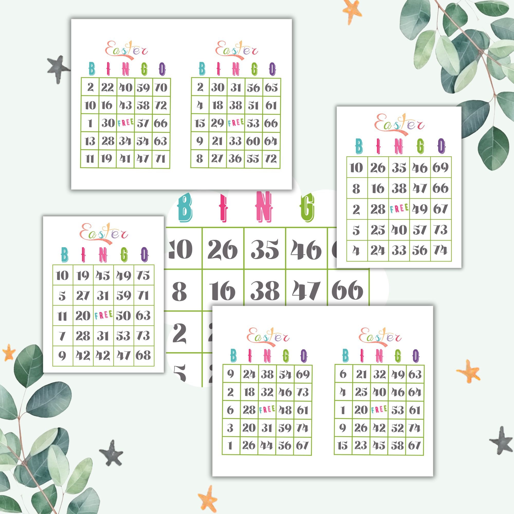 100 Bingo Cards Game Easter Party Family Game Kid's Activities Spring ...