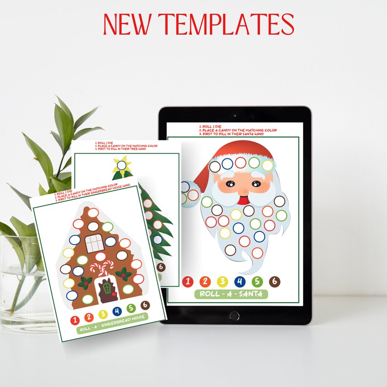 Roll A Santa Kids Game, Letter Santa Christmas Dice Game, Tree Family ...