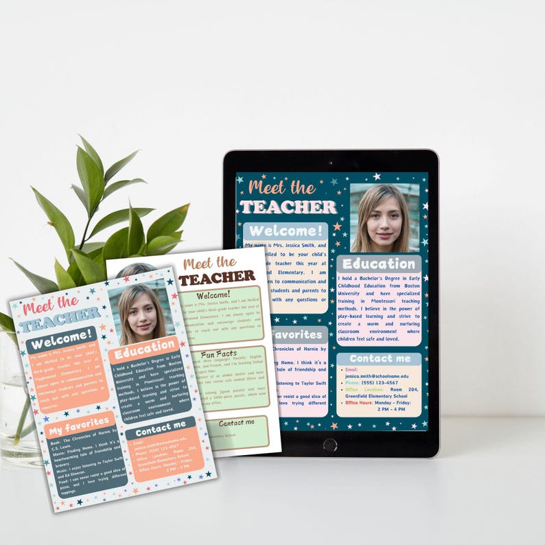 Meet the Teacher Editable Template, Back to School Flyer (digital ...