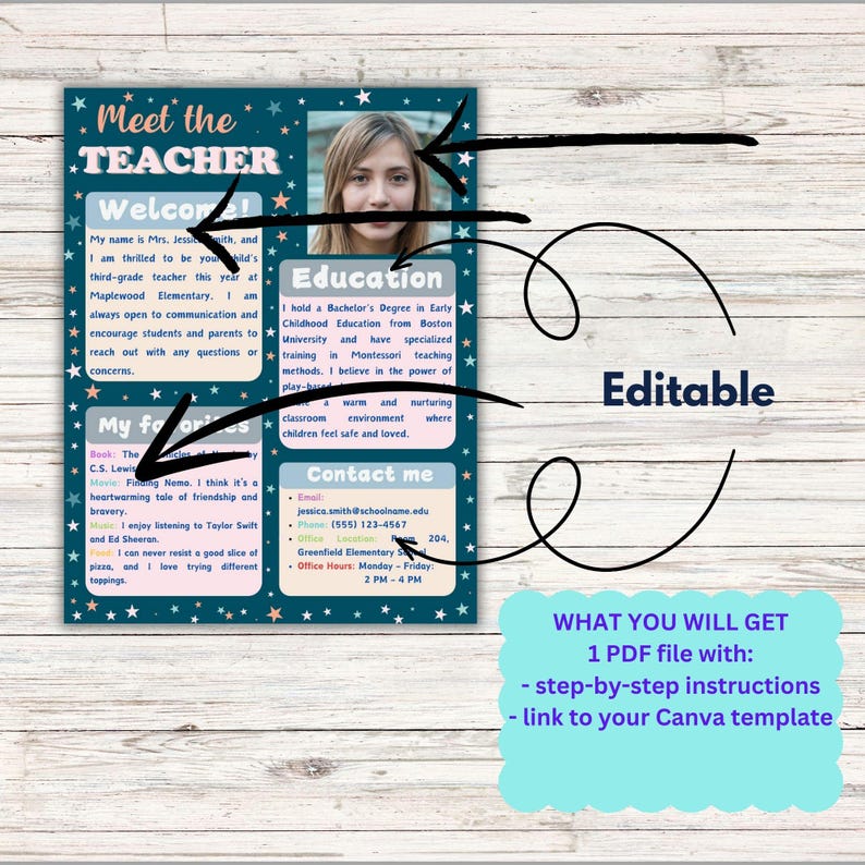 Meet the Teacher Editable Template, Back to School Flyer (digital ...