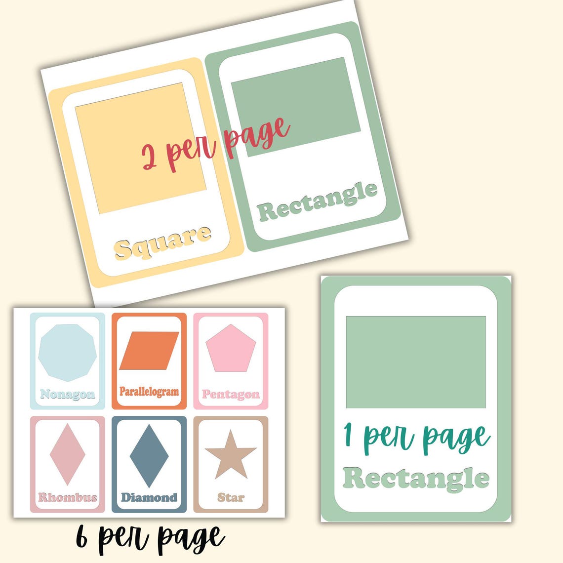 2D Shapes Posters Set for the Classroom Flashcards Kindergarten Decor ...