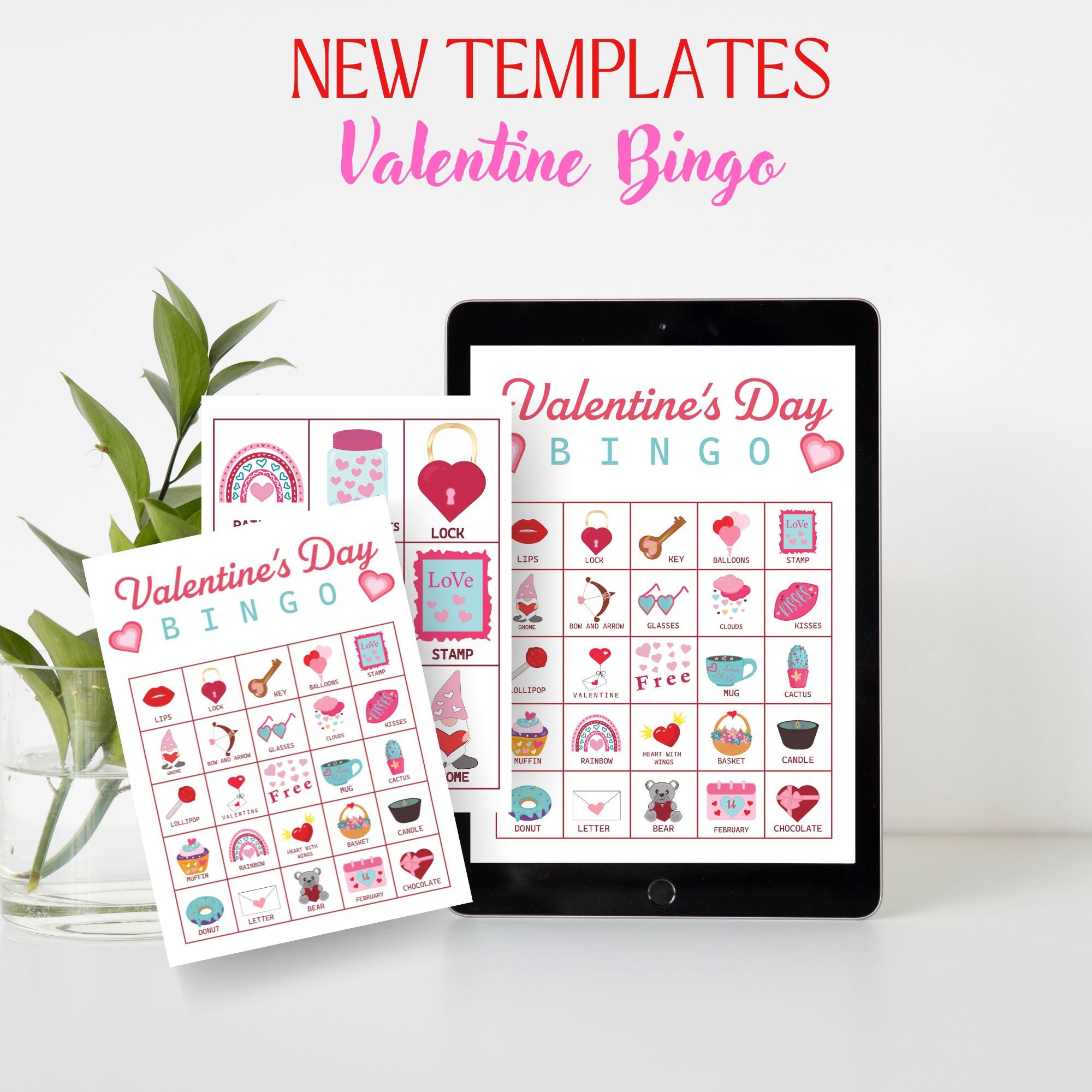 Fun Valentine's Day Bingo Game, Family Game Kid's, Adults Activities 30 ...