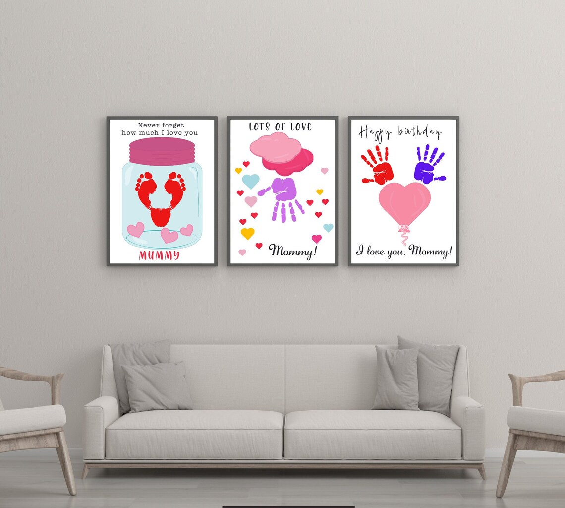 Valentine Day Handprint Keepsake Art, Kids Printable Activity Games ...