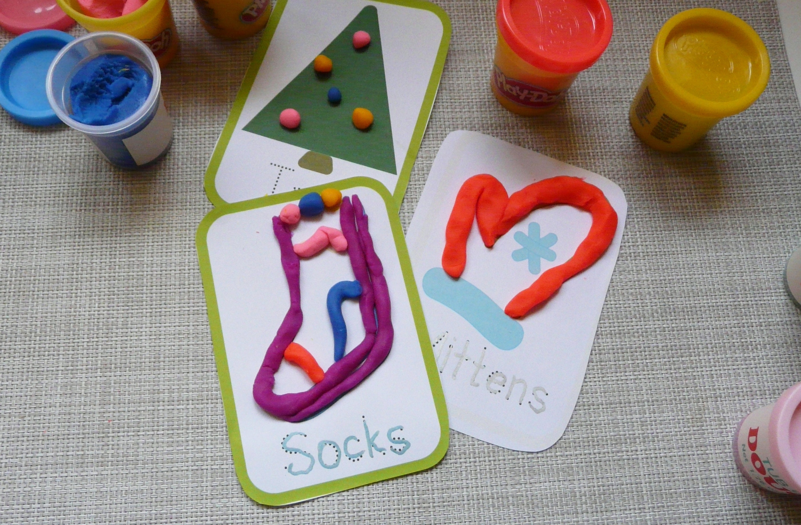 24 Playdough Flash Cards Winter Preschool Printables Play Dough Mats ...