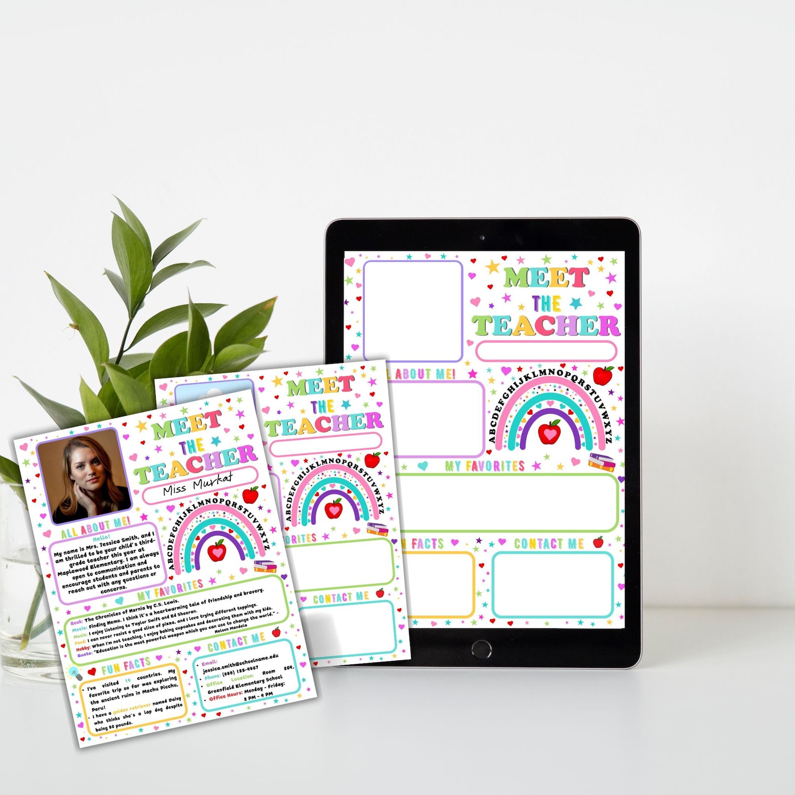 Meet the Teacher Editable Template Back to School Flyer Bulletin ...