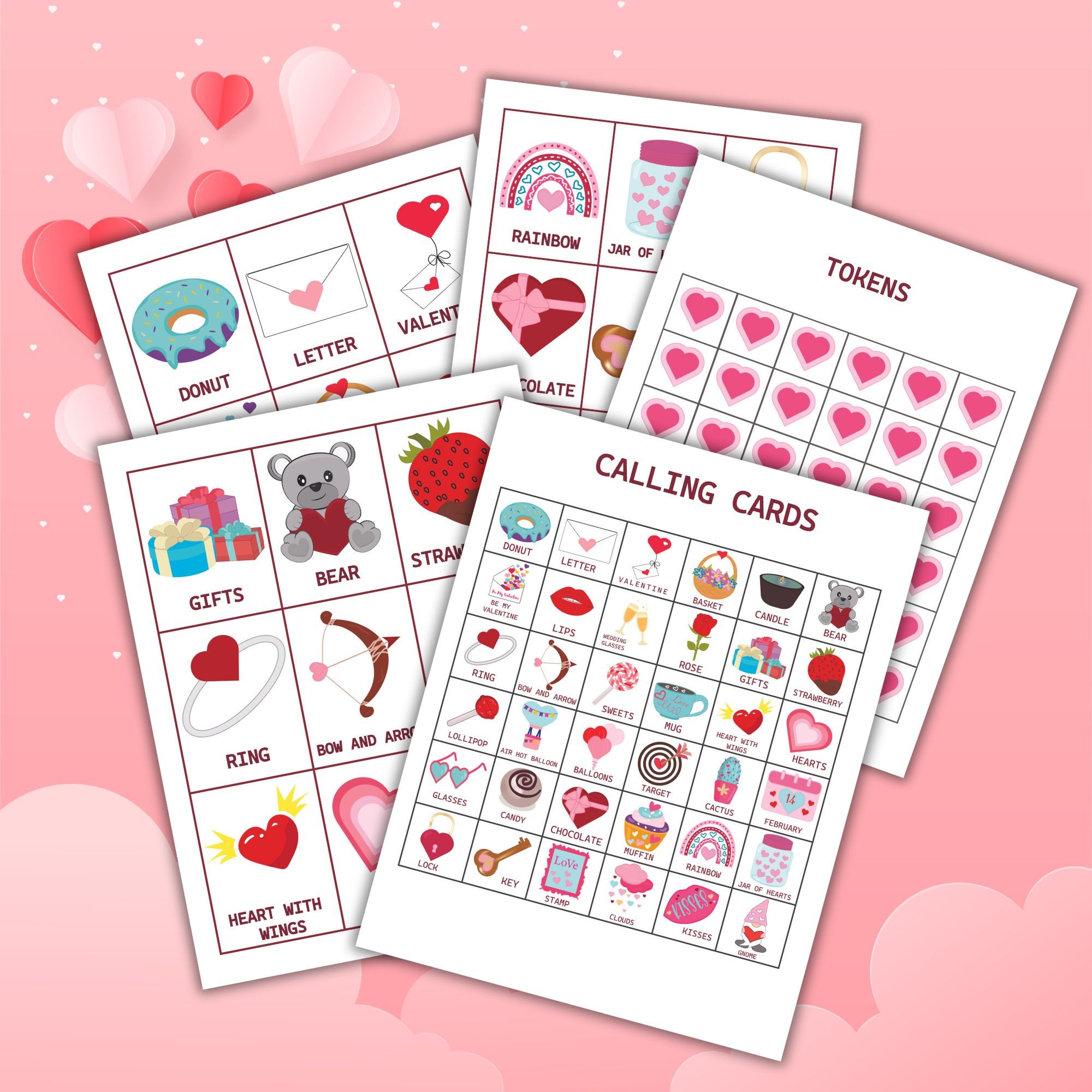 Fun Valentine's Day Bingo Game, Family Game Kid's, Adults Activities 30 ...