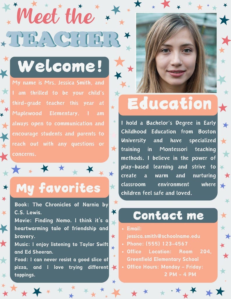 Meet the Teacher Editable Template, Back to School Flyer (digital ...