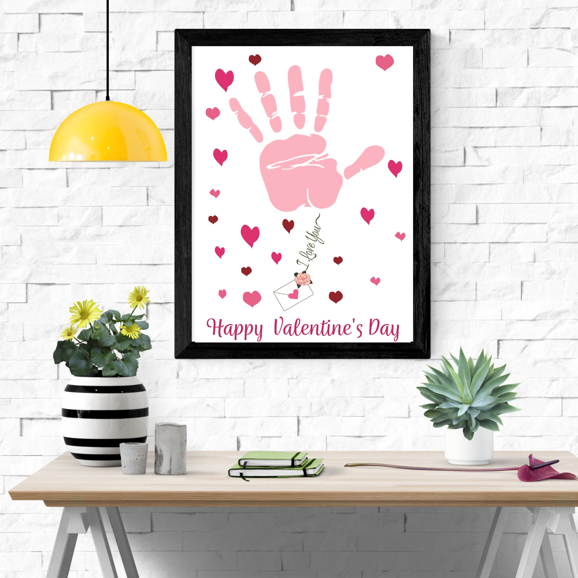 Valentine Day Handprint Art, Mother Grandma Gift Mothers Day Activity ...