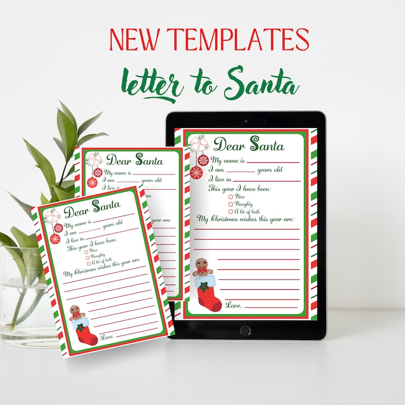Letter to Santa, Letter From Santa Reply Template, Blank Letter ...