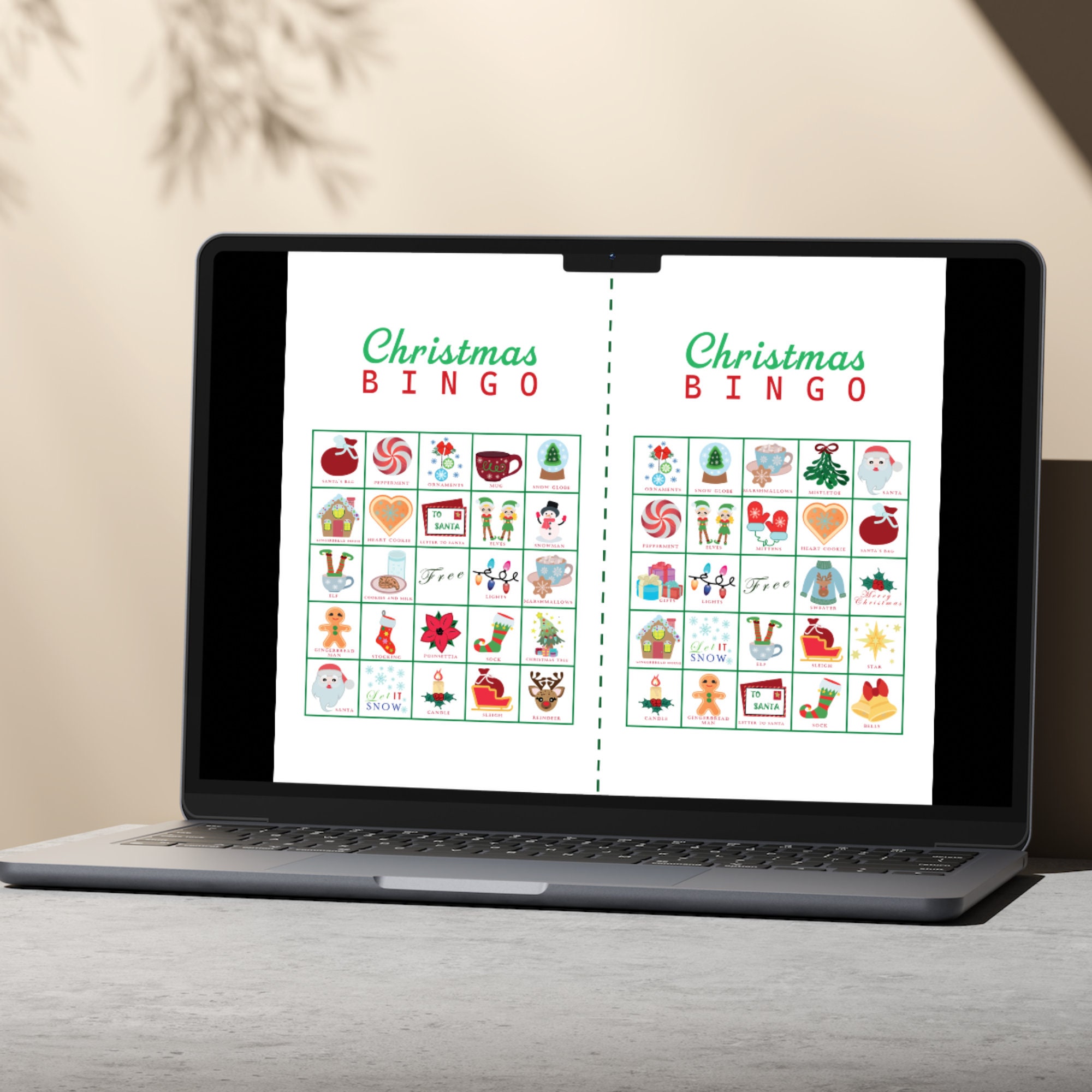 Fun Christmas Bingo Game, Family Game Kid's Activities 30 Unique Bingo ...