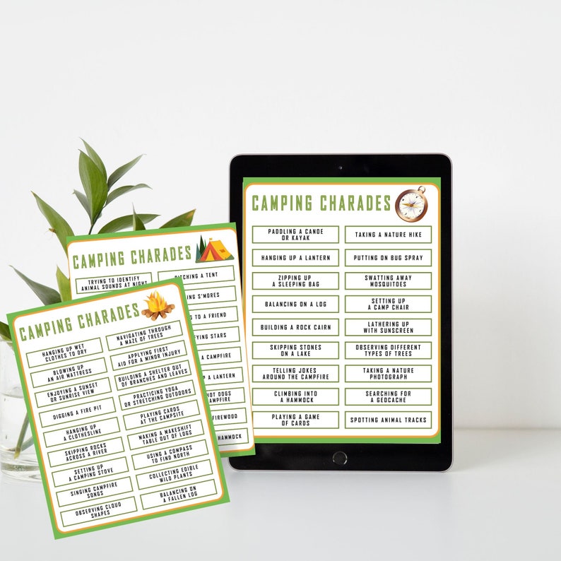 Camping Games Bundle Classroom Activities Camping Birthday Family ...