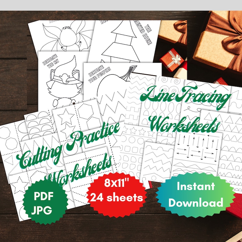Kids Halloween Cutting and Line Tracing Practice (PDF) - Etsy