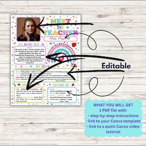 Meet the Teacher Editable Template Back to School Flyer Bulletin ...