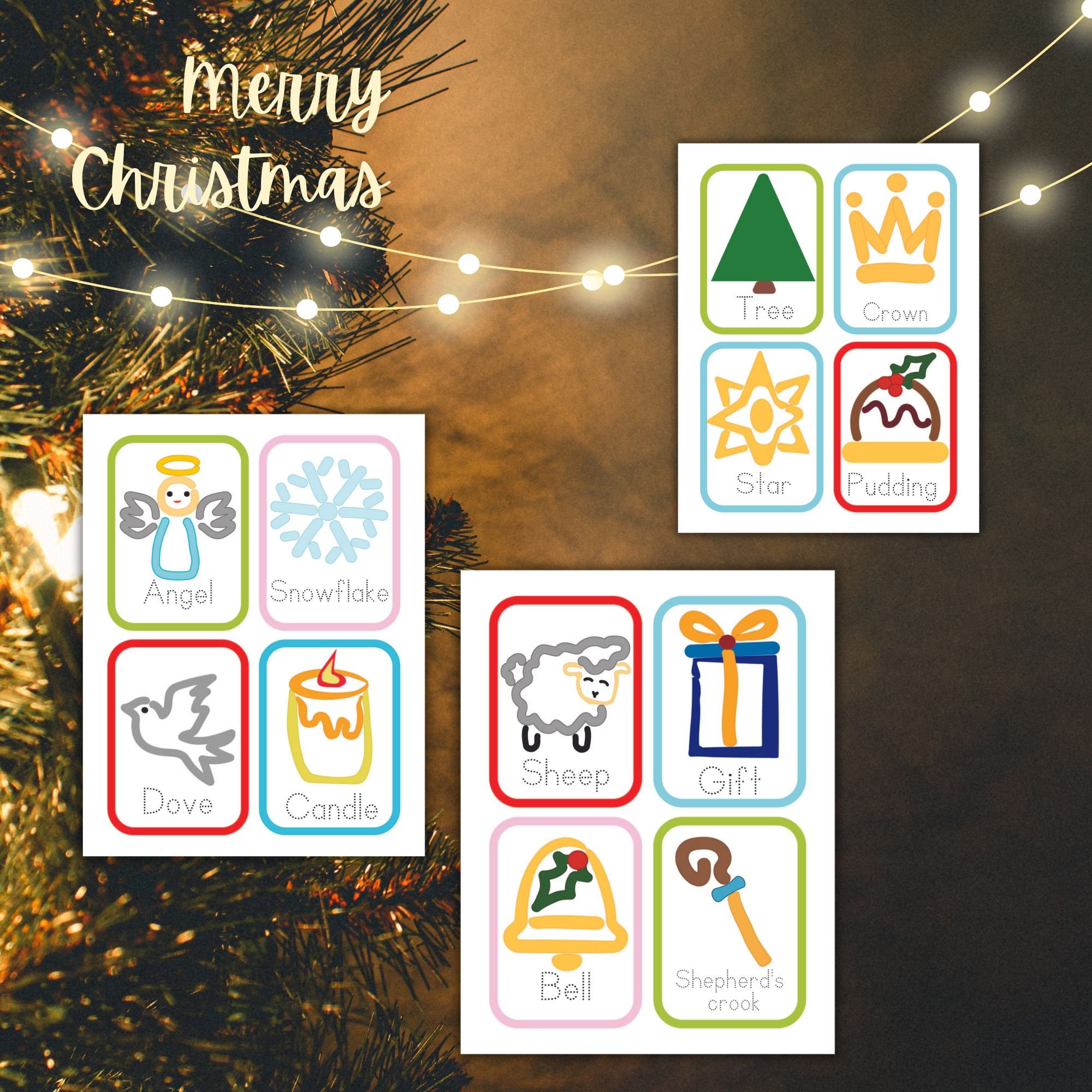 24 Playdough Flash Cards Nativity Preschool Printables Play Dough Mats ...