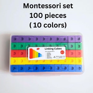 Math Games for Kids Counting Blocks Stem Toys Linking Cubes Learning ...