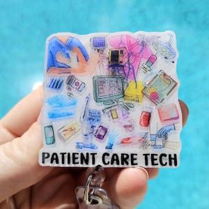 Patient Care Tech Badge Reel PCT Gift Patient Care Lanyard Patient ...