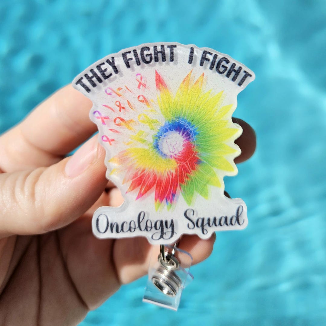 Oncology Squad Badge Reel Cancer Chemo Nurse Badge Holder Onc Tech Gift ...