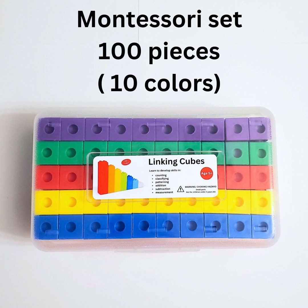 Math Games for Kids Counting Blocks Stem Toys Linking Cubes Learning ...