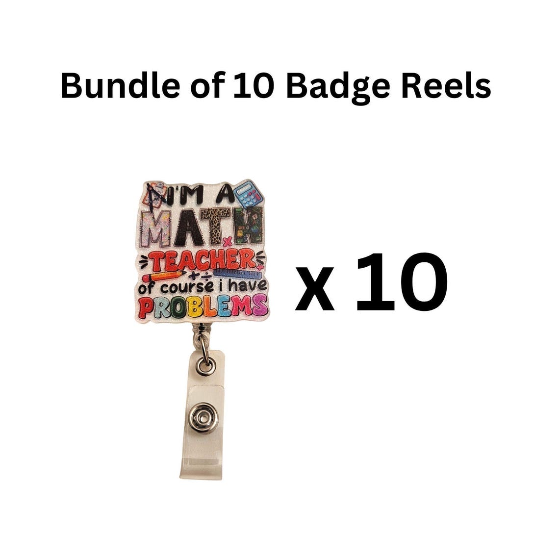 Math Teacher Badge Reel Mathematics Teacher Gift for New Teacher ...