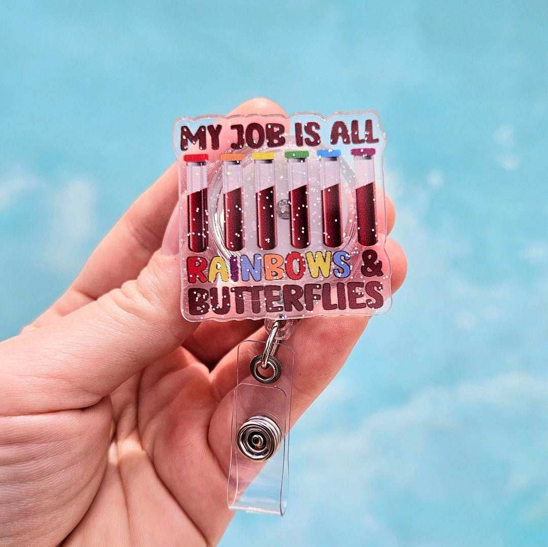 Phlebotomy Badge Reel Blood Draw Funny Badge Gift MLT Badge Clip ...