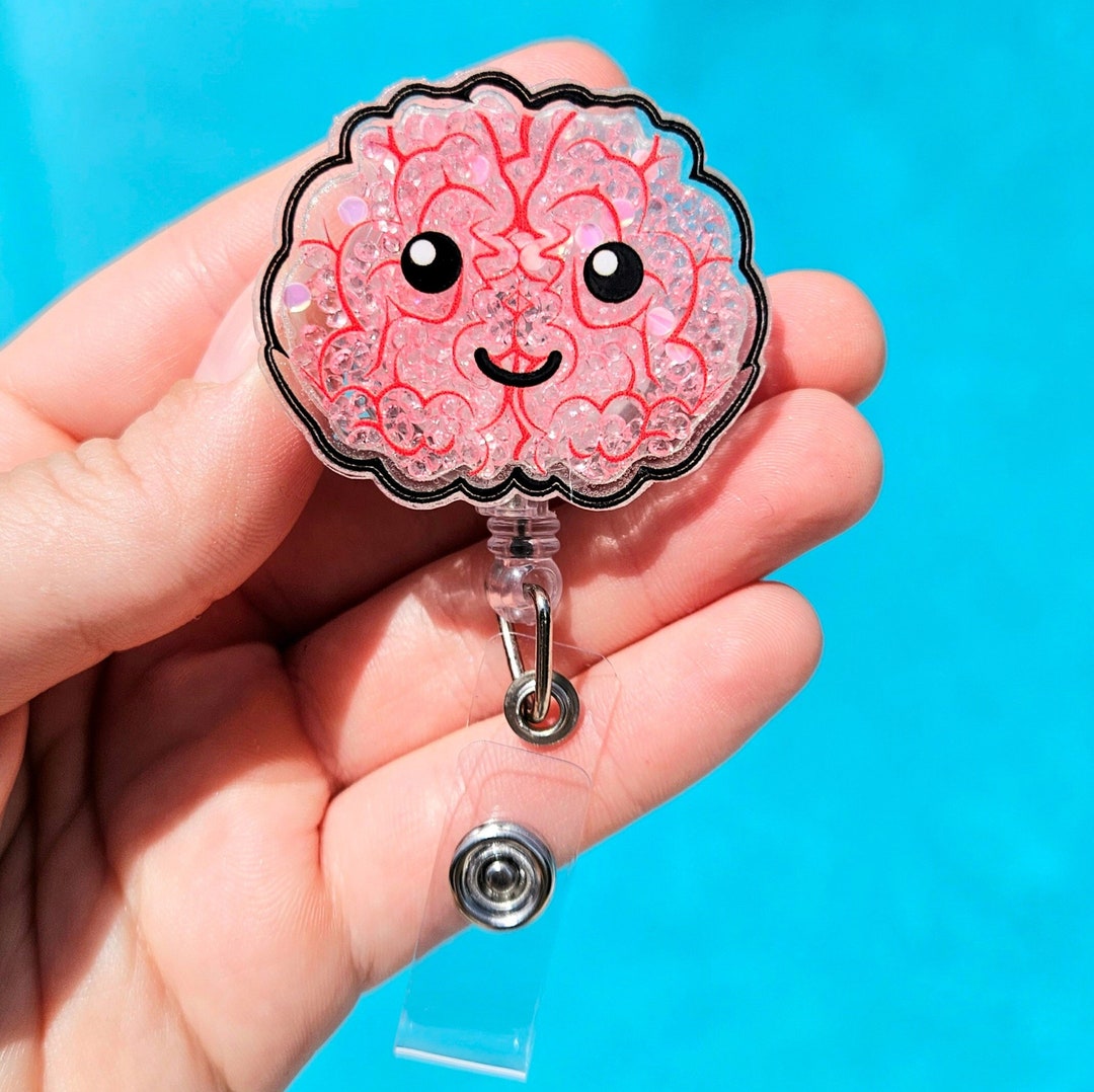 Brain Anatomical Shaker Badge Reel Nurse Badge Gift Neuro Badge Nursing ...