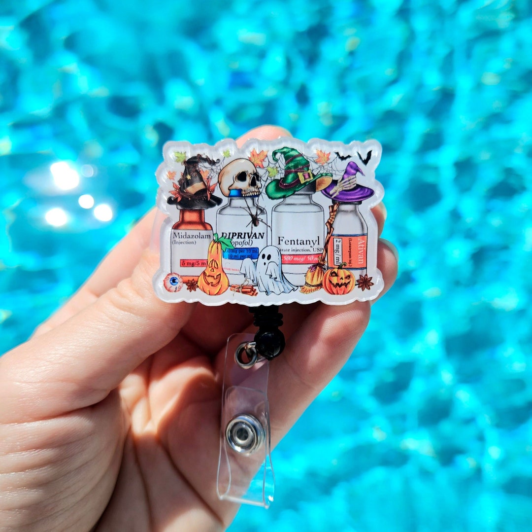 Halloween Pharmacy Badge Reel Medication Nurse Gift Badge Pharmacy Gift ...