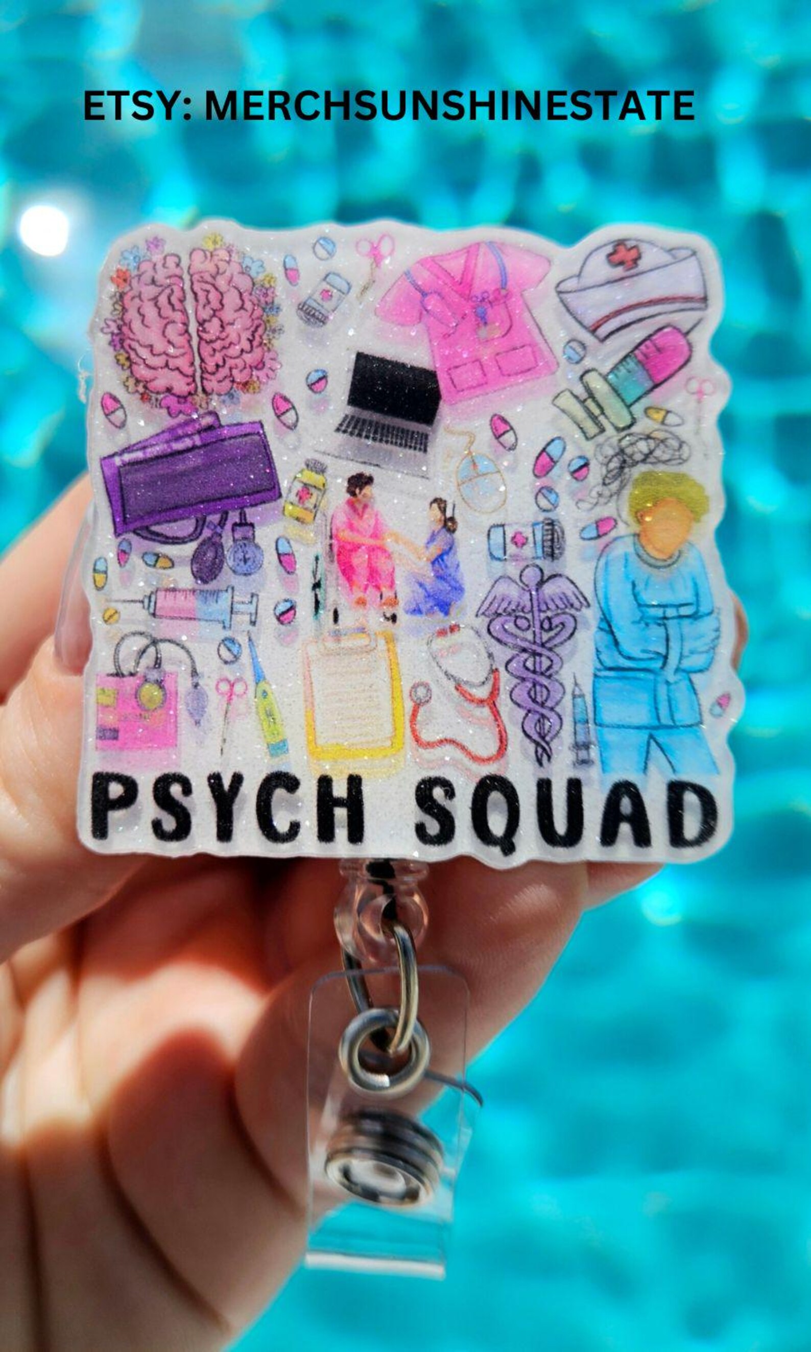 Psych Badge Reel Psych Nurse Badge Holder Psychiatry Nurse Accessories ...