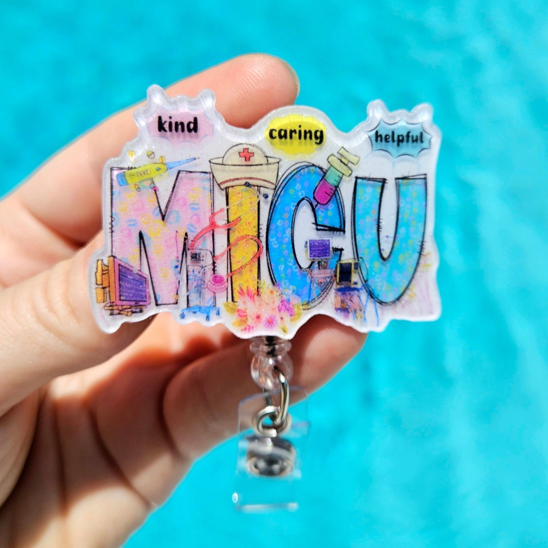 Medical Intensive Care Unit Nurse Badge Reel MICU Id Holder Critical ...