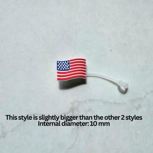 Straw Topper Tumbler USA Flag America Straw Cover Red White Blue Straw ...