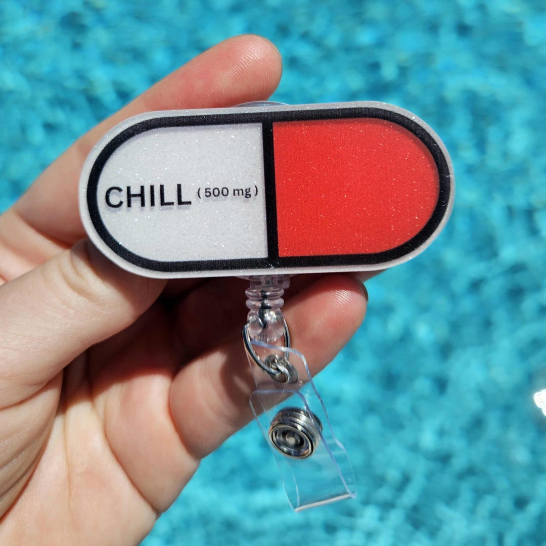 Pharmacy Badge Reel Pharmacy Tech Badge Gift Chill Pill Badge Holder ...