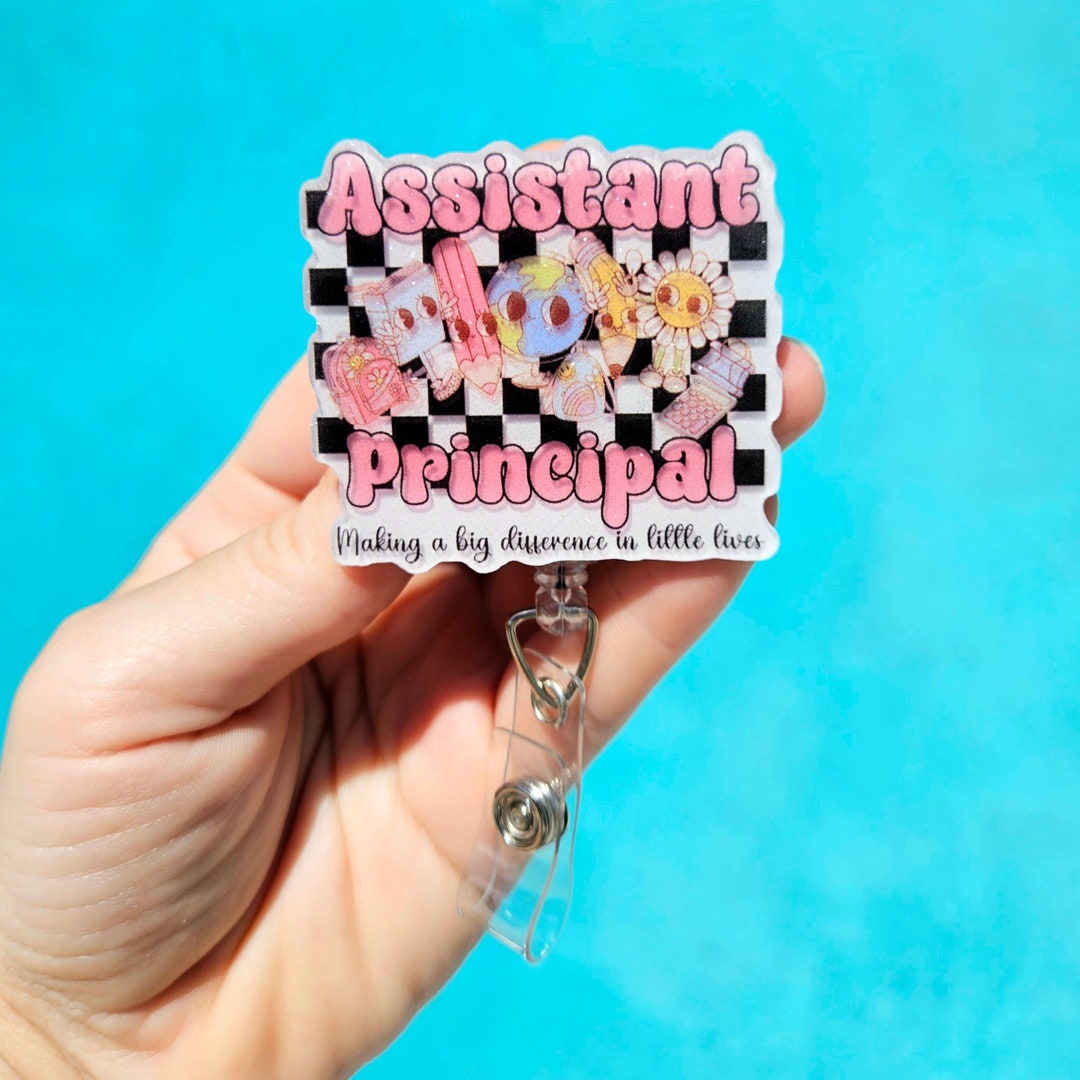 Assistant Principal Badge Reel Teacher Glitter Badge Back to School ...