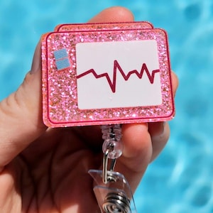 Cardiac Nursing Badge Reel EKG Nursing Badge Holder Cardiologist Gift ...