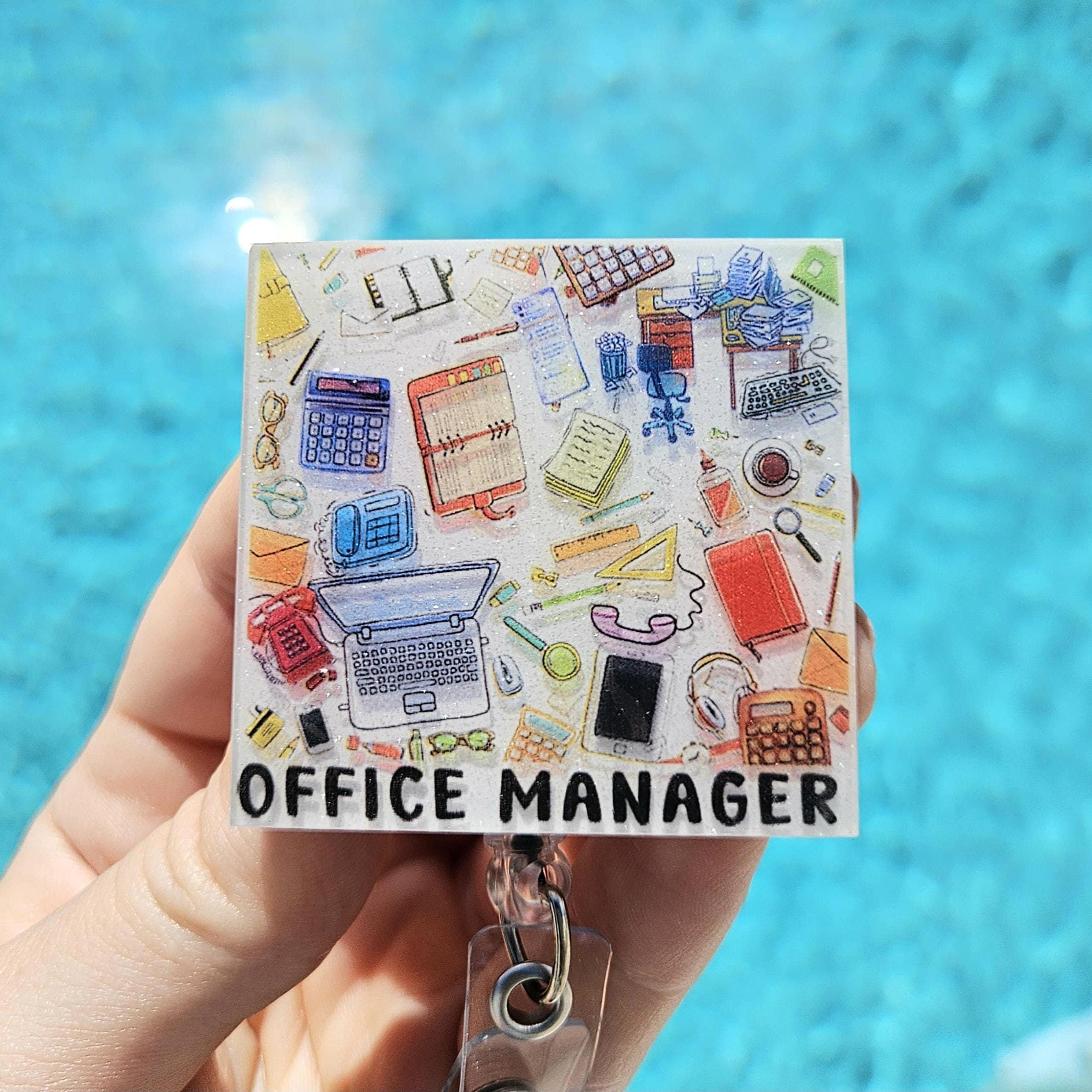 Office Manager Badge Reel Office Party Gift Coworker Badge Buddy Id ...