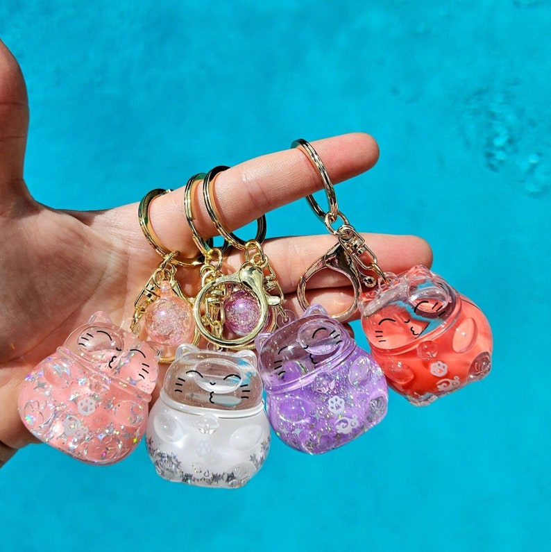 Liquid Keychain Water Filled Key Chain Liquid Shaker Liquid Motion ...
