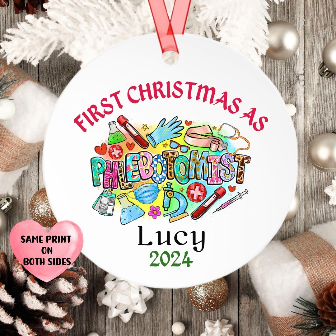 Phlebotomist Christmas Ornament Phlebotomy Gift Custom Name New ...