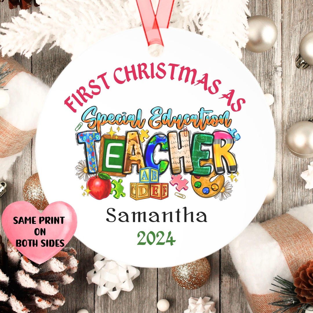 Special Education Teacher Christmas Ornament Custom Name SPED Mental ...