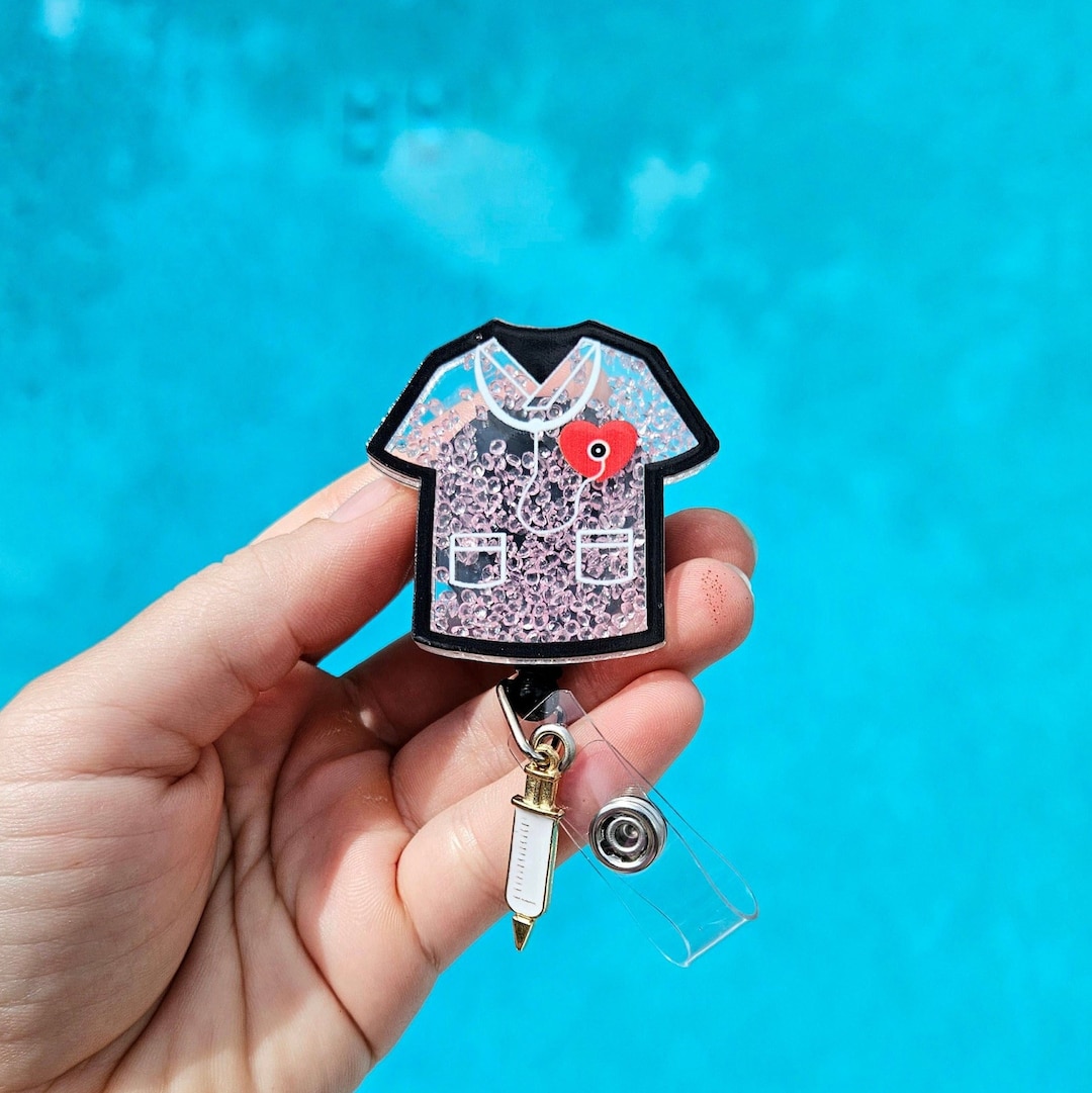 Scrub Nurse Shaker Badge Reel Nurse Gift Nursing Badge Reel Hospital ...