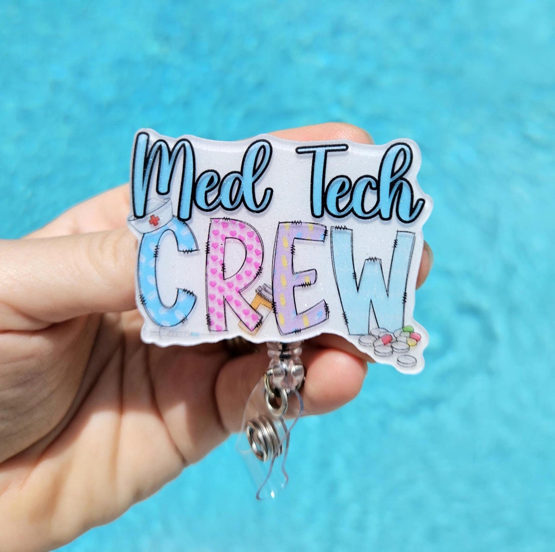 Med Tech Badge Reel Lab Tech Badge Holder Medtech Gift Medication Aide ...