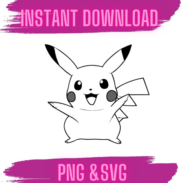 Pikachu Outline - Etsy