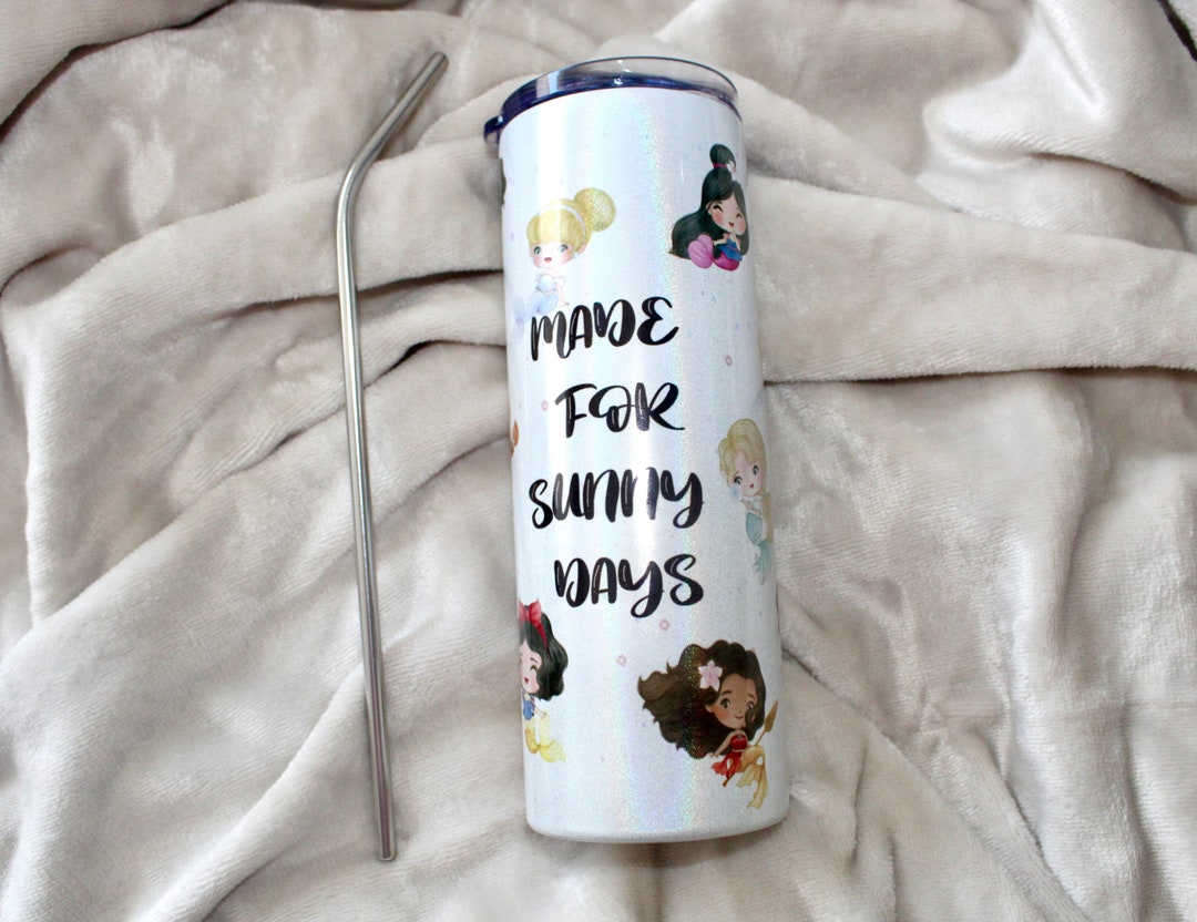 Fairy Tale Princess Thermos Glass, Shiny Princess Glass, Glitter ...