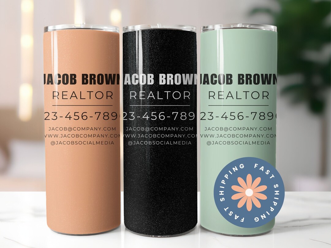 Personalized Realtor Tumbler, Custom Realtor Gift, Real Estate Agent ...
