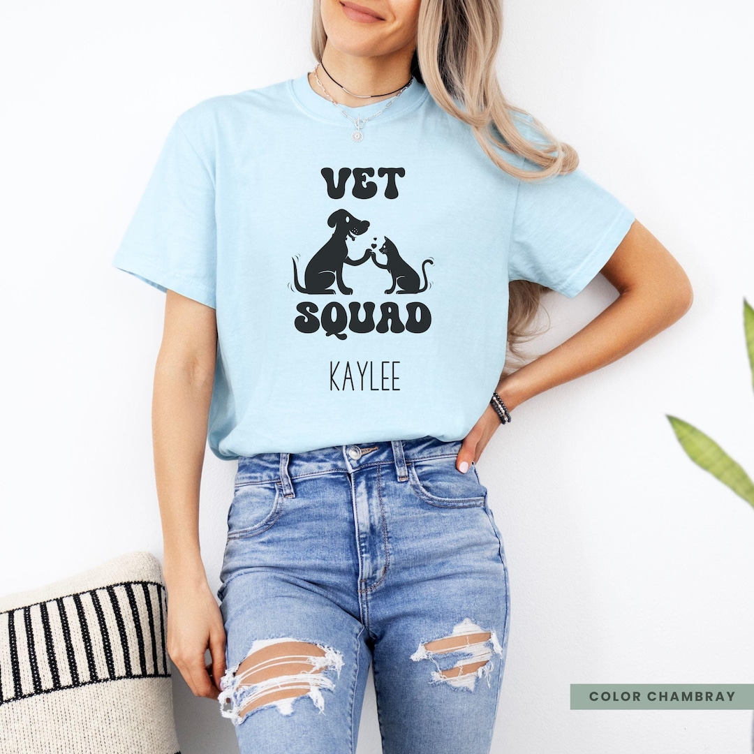 Personalized Vet Squad Shirt, Custom Veterinary Medicine Tee, Vet ...