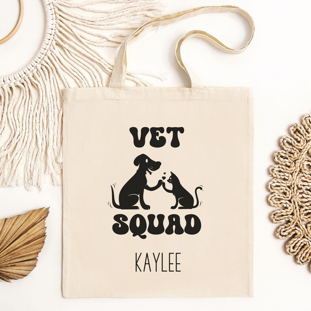 Personalized Vet Squad Tote, Custom Veterinary Medicine Tote Bag, Vet ...