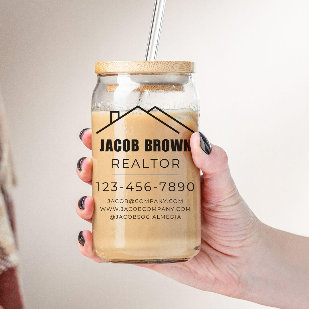 Personalized Realtor Glass Tumbler, Custom Realtor Closing Gift, Glass ...